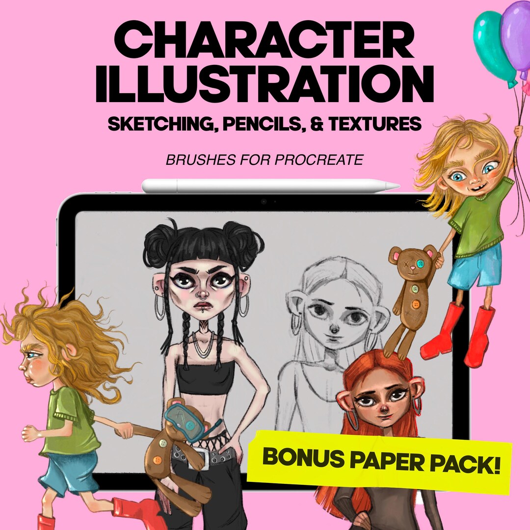 Character Illustration Brushes for Illustrating, Concept Art, Sketching ...