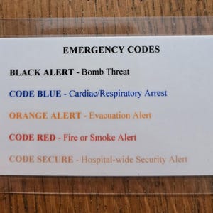 Hospital Emergency Codes - Etsy