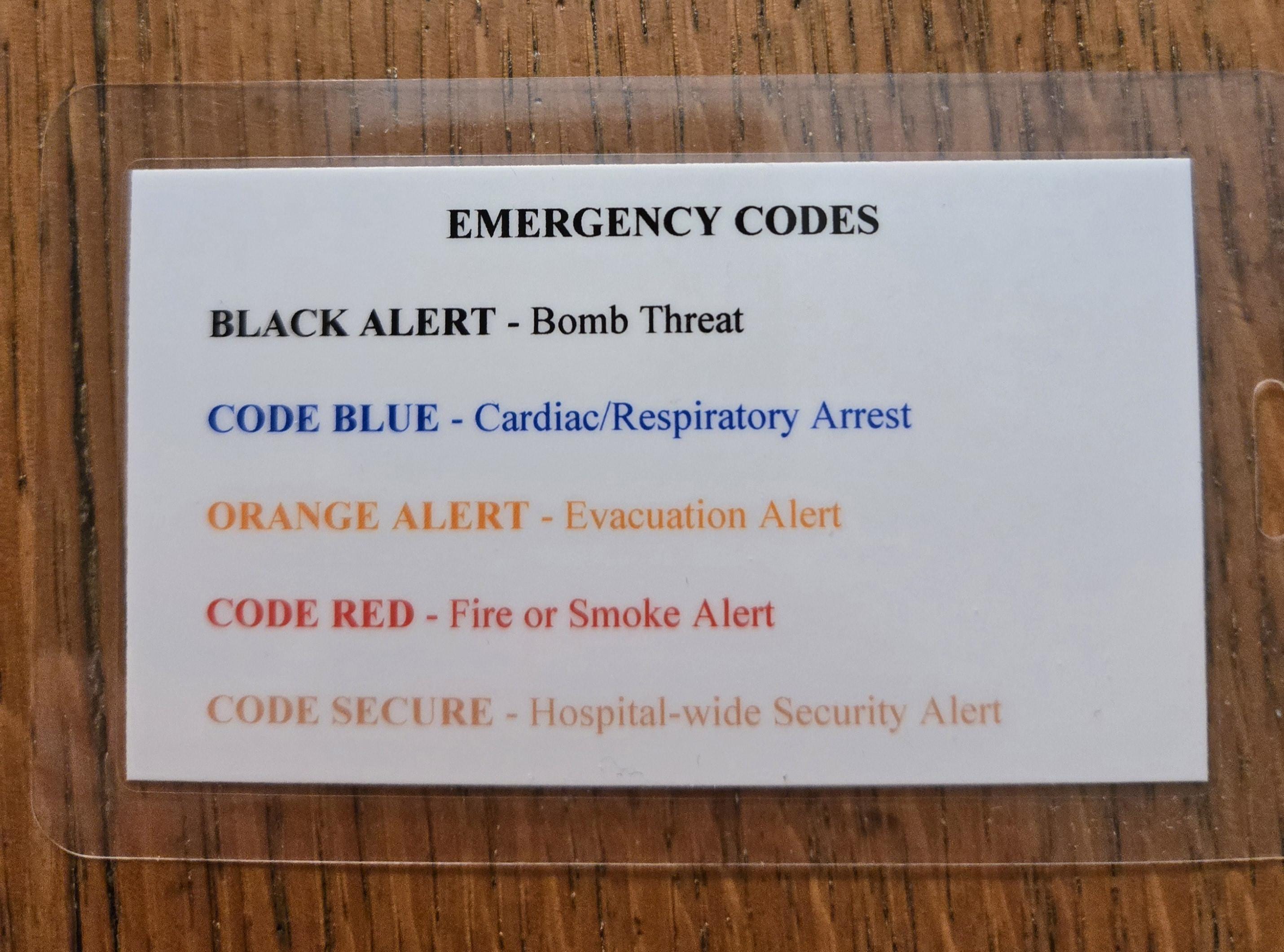Hospital Emergency Codes - Etsy