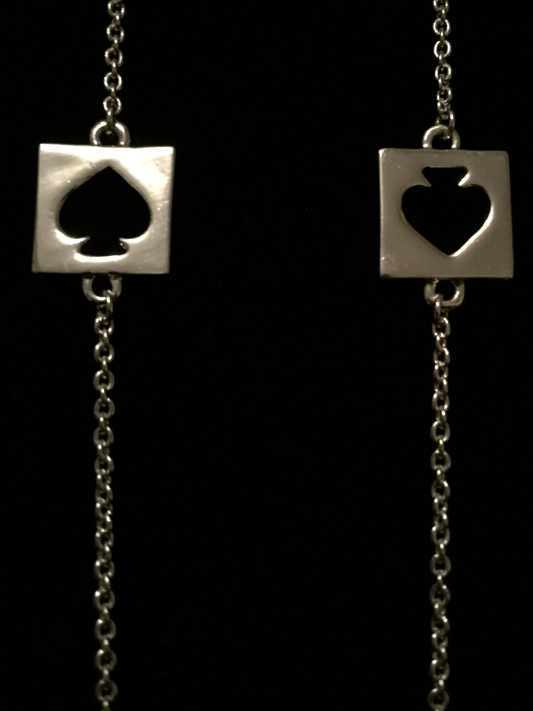 Classic Kate Spade Silver Scatter Square Spades Long Necklace - Etsy