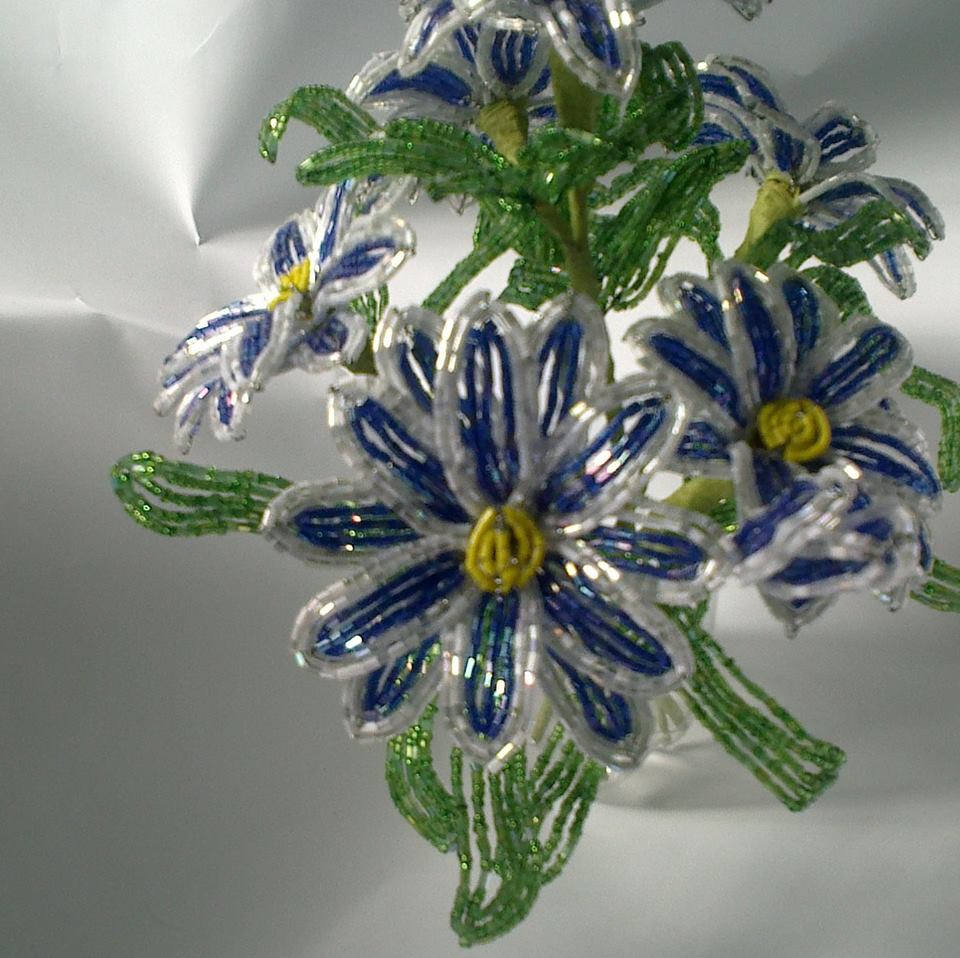 Blue Flowers From Beads - Etsy Sweden