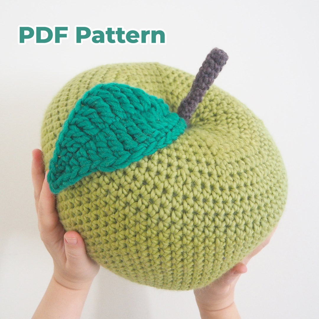 Apple Crochet Pattern, Crochet Pattern PDF, DIY Cushion Pillow, Chunky ...