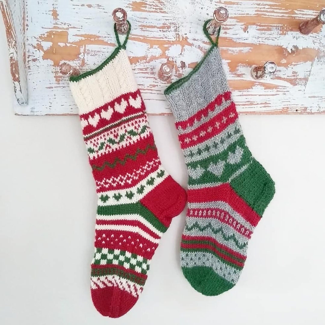 Fair Isle Christmas Stocking Pattern, Scandinavian Christmas Stocking ...