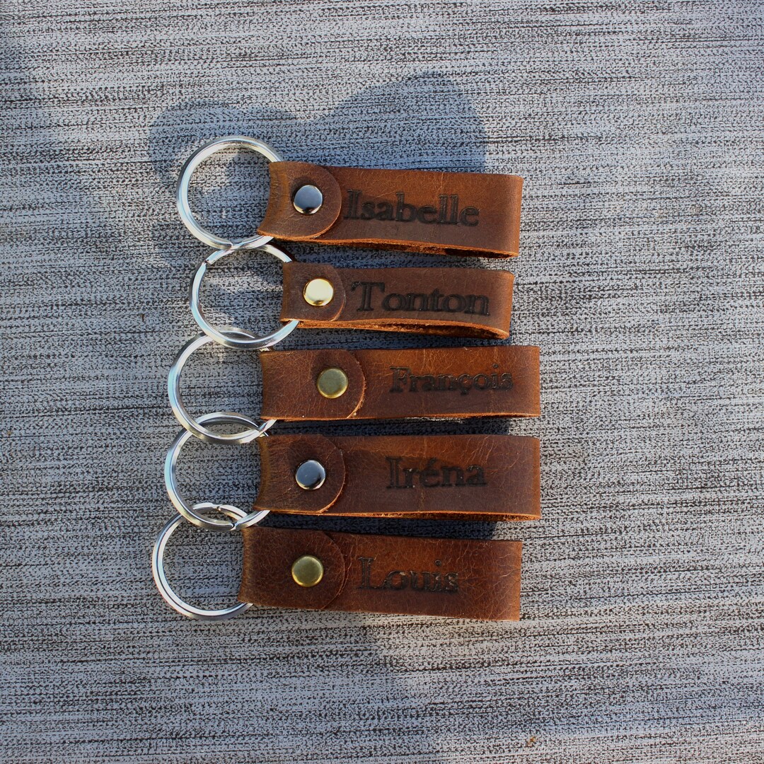 Personalized Leather Key Ring - Etsy