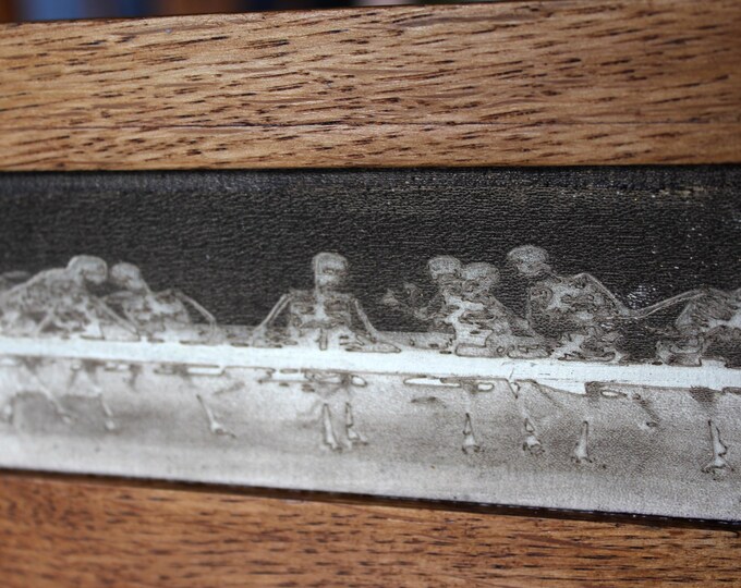 Engraving "the Last Supper" Skeleton Version on 300gr Paper Framed in ...