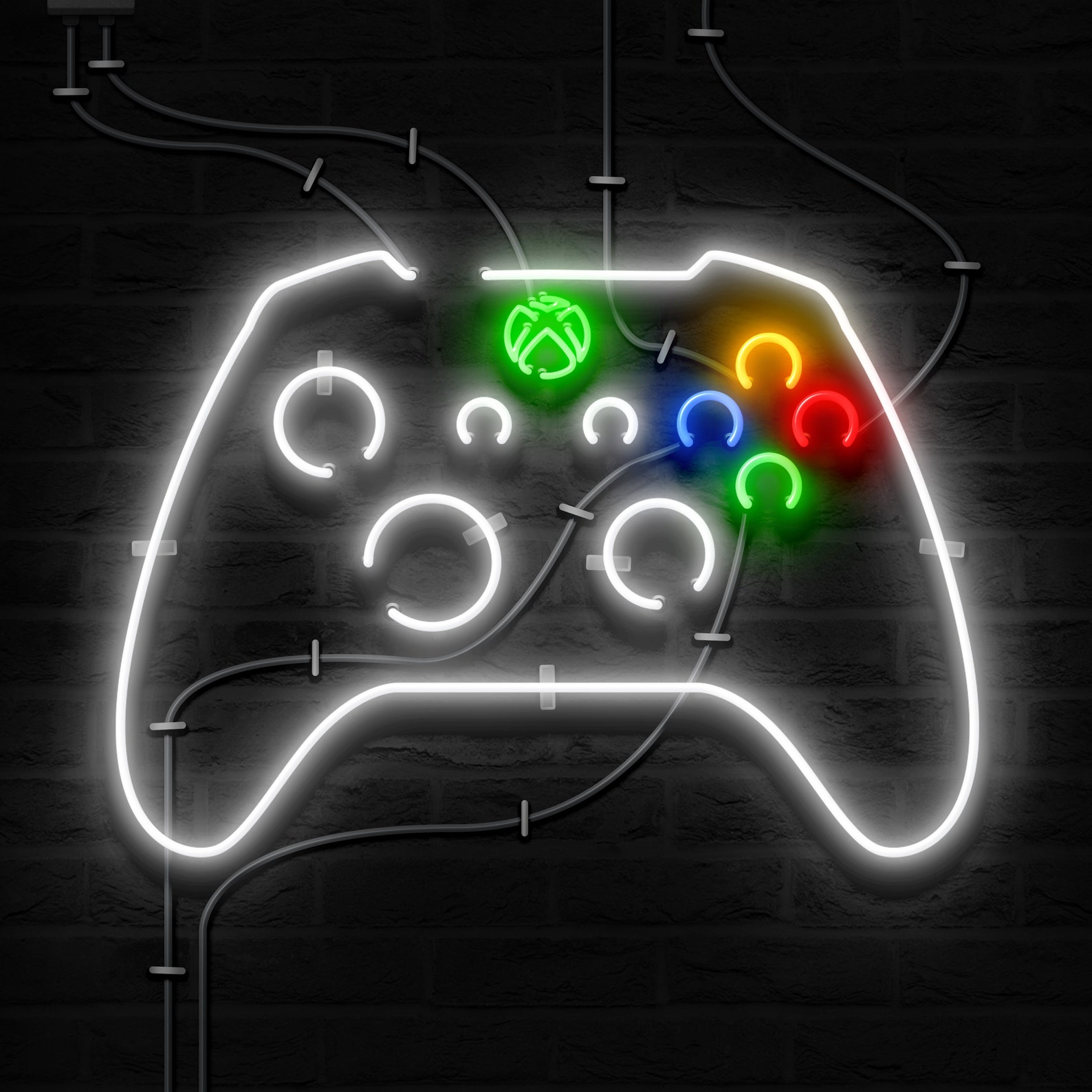 Xbox Controller Neon Sign Style Wall Art | Etsy