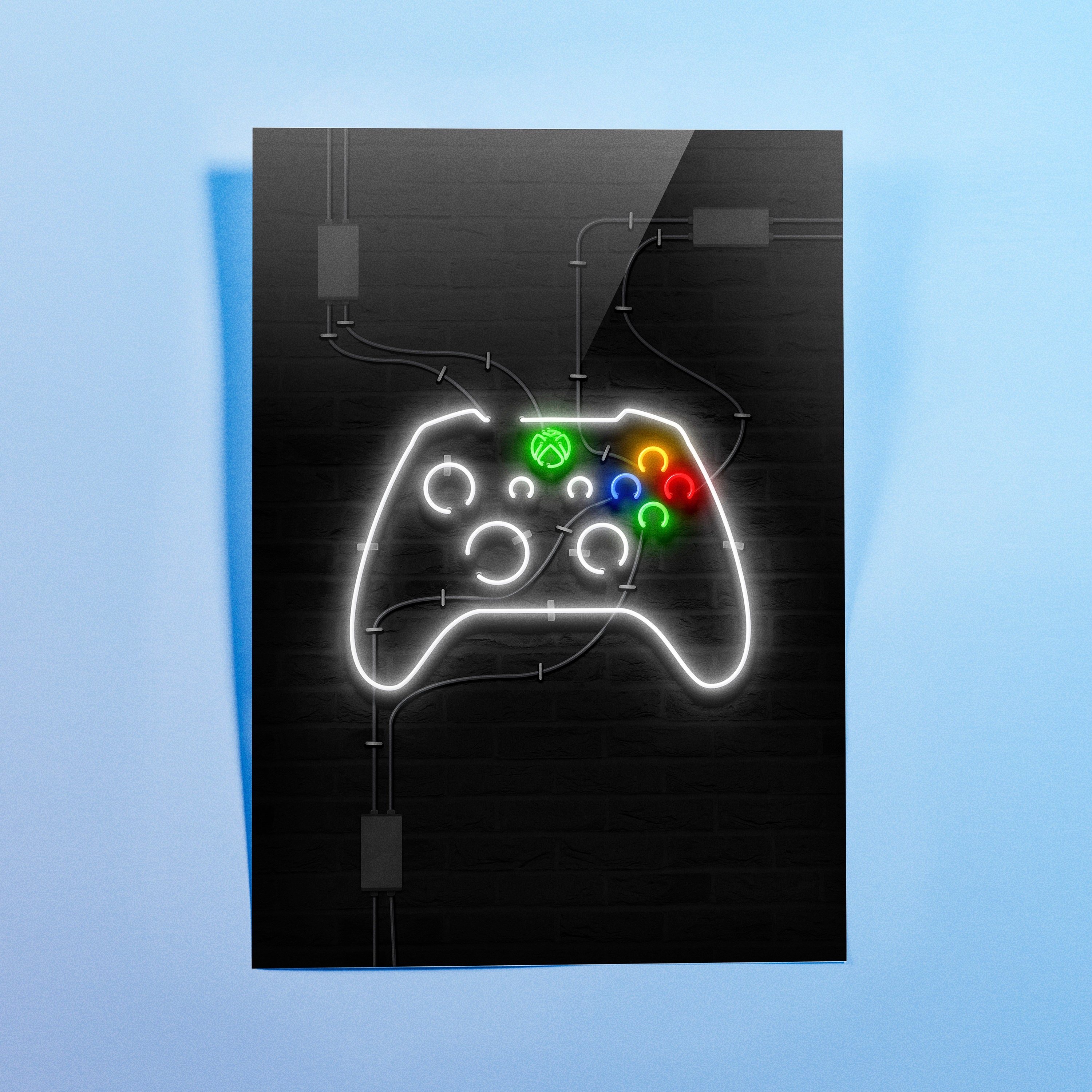 Xbox Controller Neon Sign Style Wall Art | Etsy