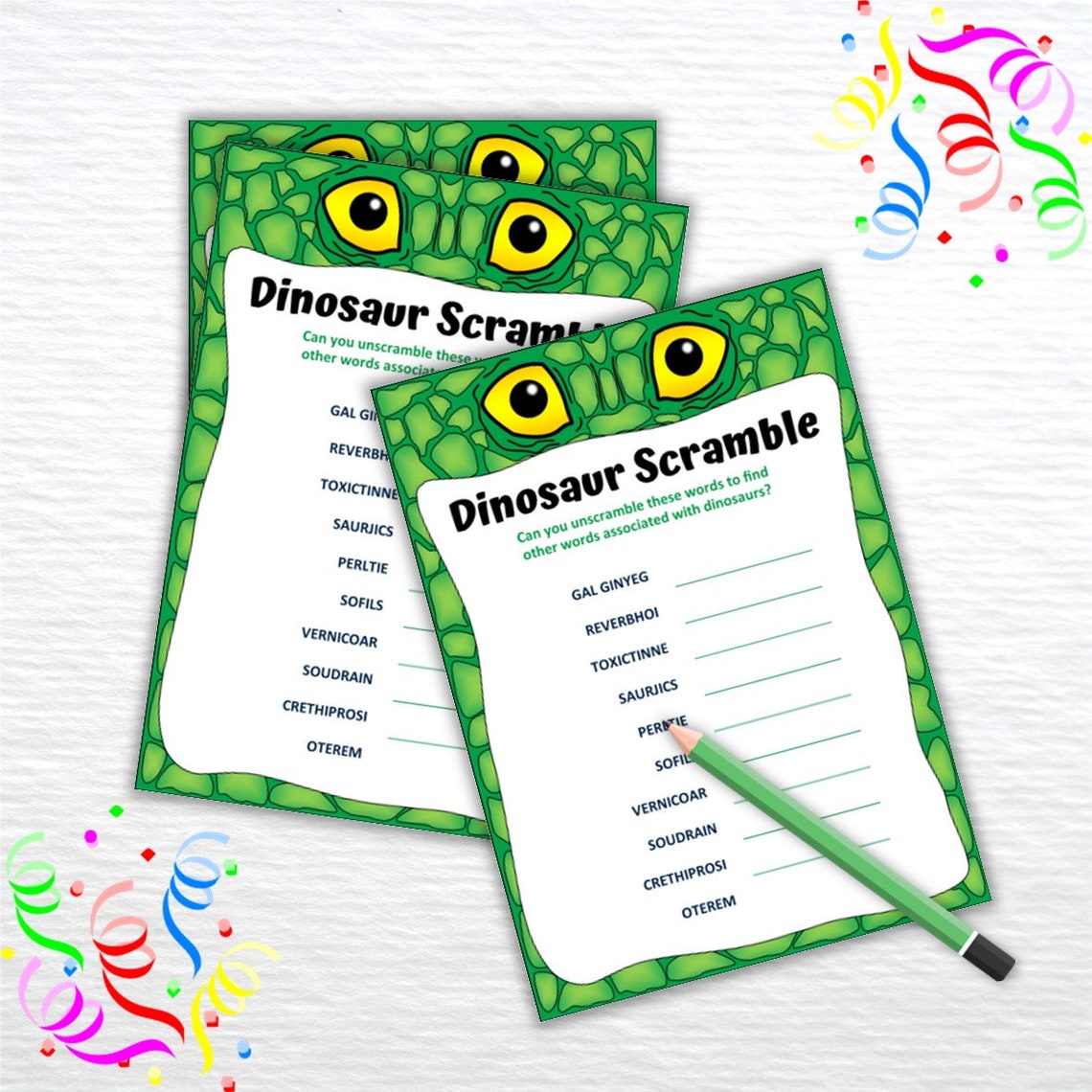 Printable Party Game Word Scramble Quiz for Kids Children Friends Fun ...