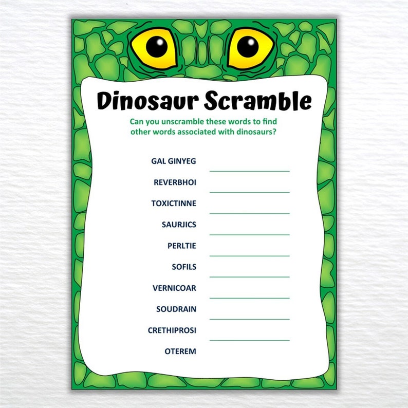 Printable Party Game Word Scramble Quiz for Kids Children Friends Fun ...