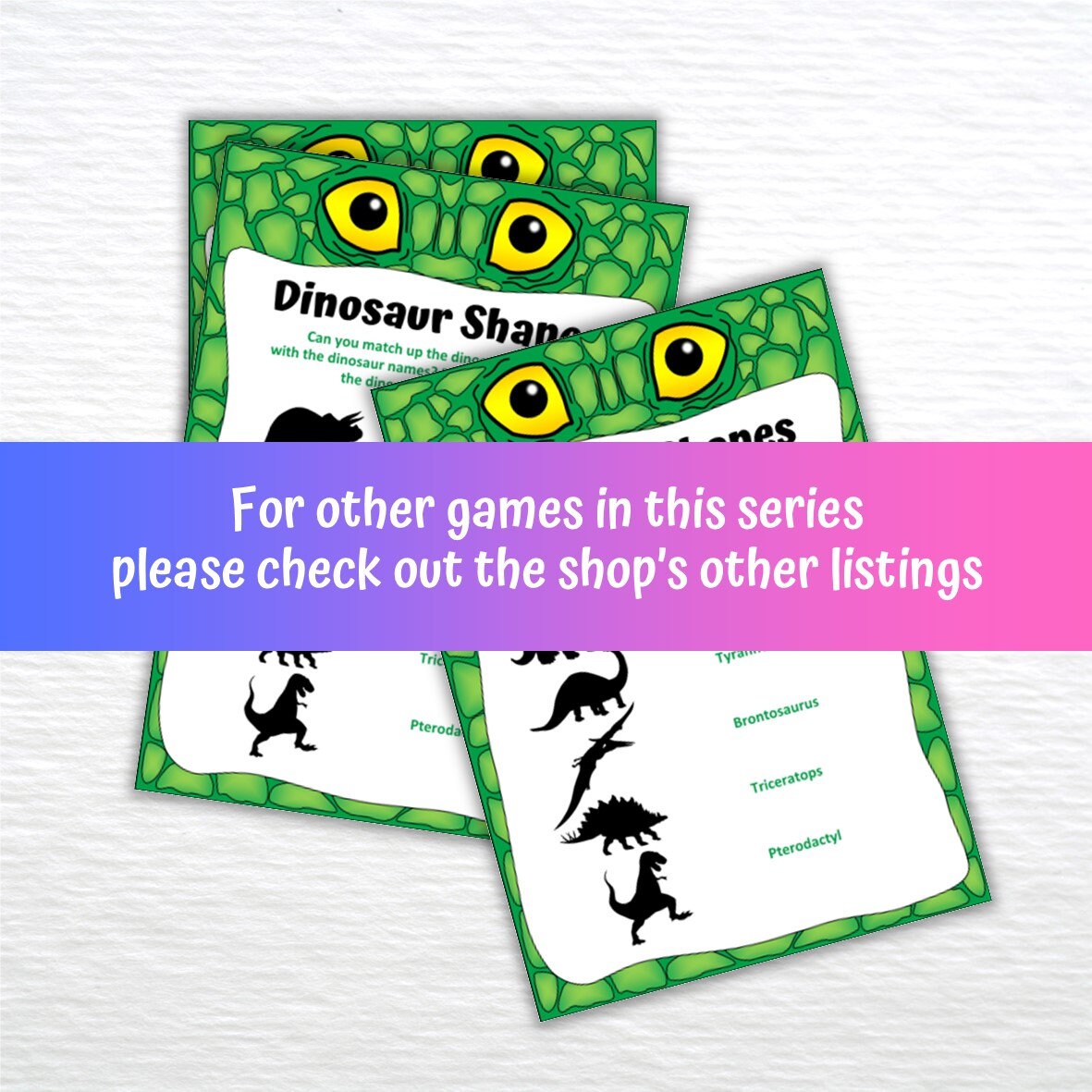 Printable Game for Children Dinosaur Shapes Quiz for Kids Children ...
