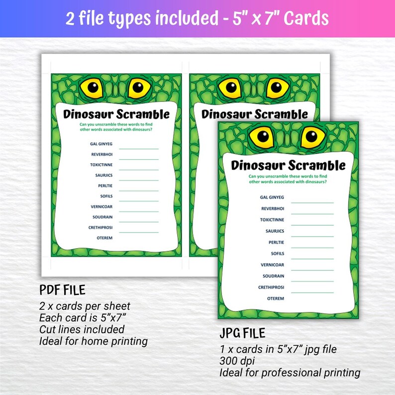 Printable Party Game Word Scramble Quiz for Kids Children Friends Fun ...