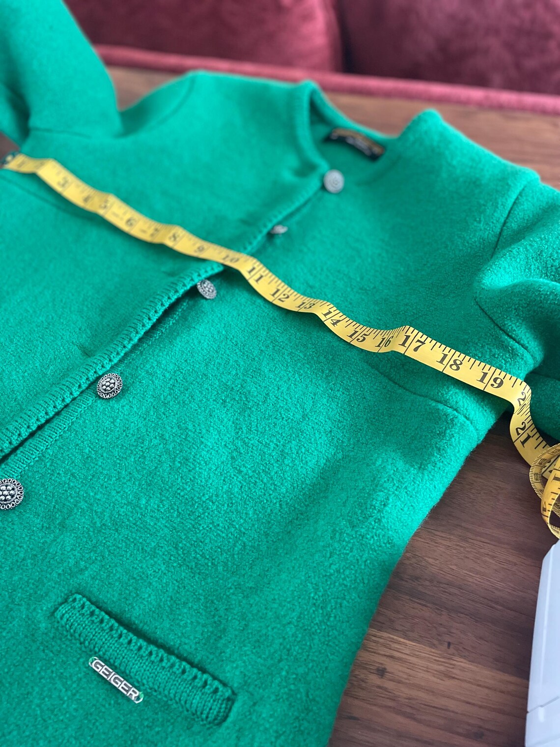 Vintage Wool Geiger Sweater Coat. Roomy, Silver Buttons, Comfortable ...