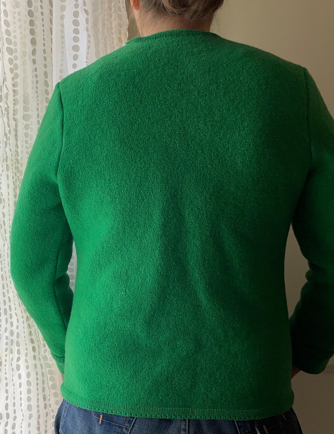 Vintage Wool Geiger Sweater Coat. Roomy, Silver Buttons, Comfortable ...