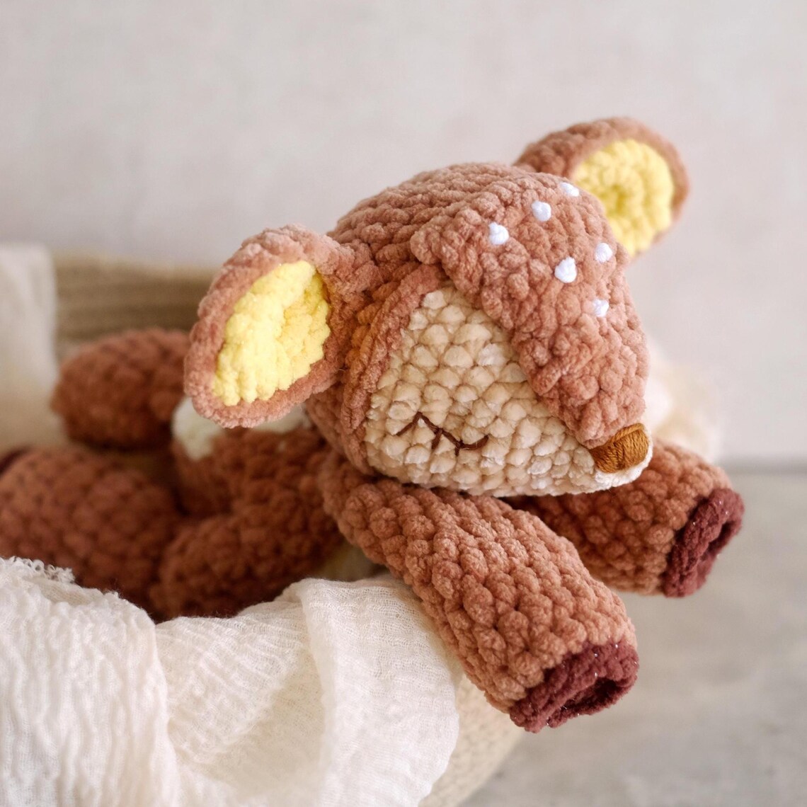 Renee the Fawn Crochet Pattern: Deer Lovey, Woodland Snuggler (english ...