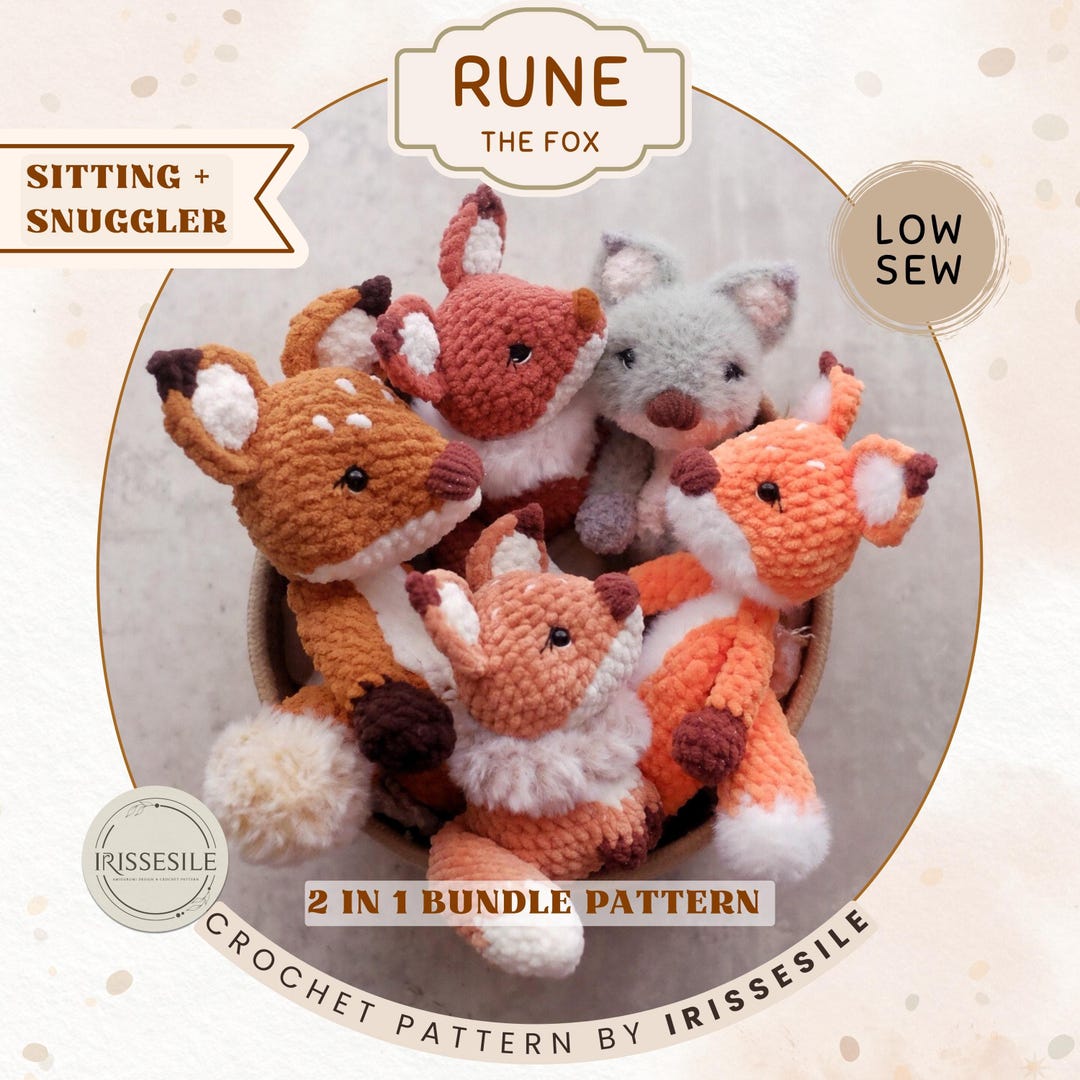Crochet Fox Pattern (english PDF) | Rune 2 in 1 Bundle Lovey and ...