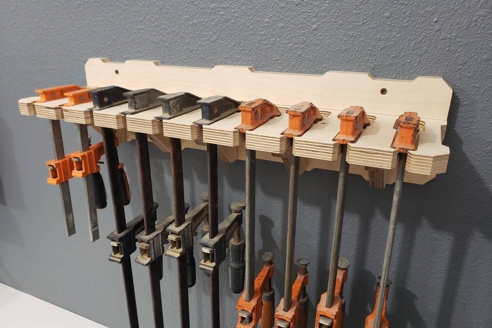10 Bar Clamp Rack Organizer Holder Wood Shop F-style Clamps Baltic ...