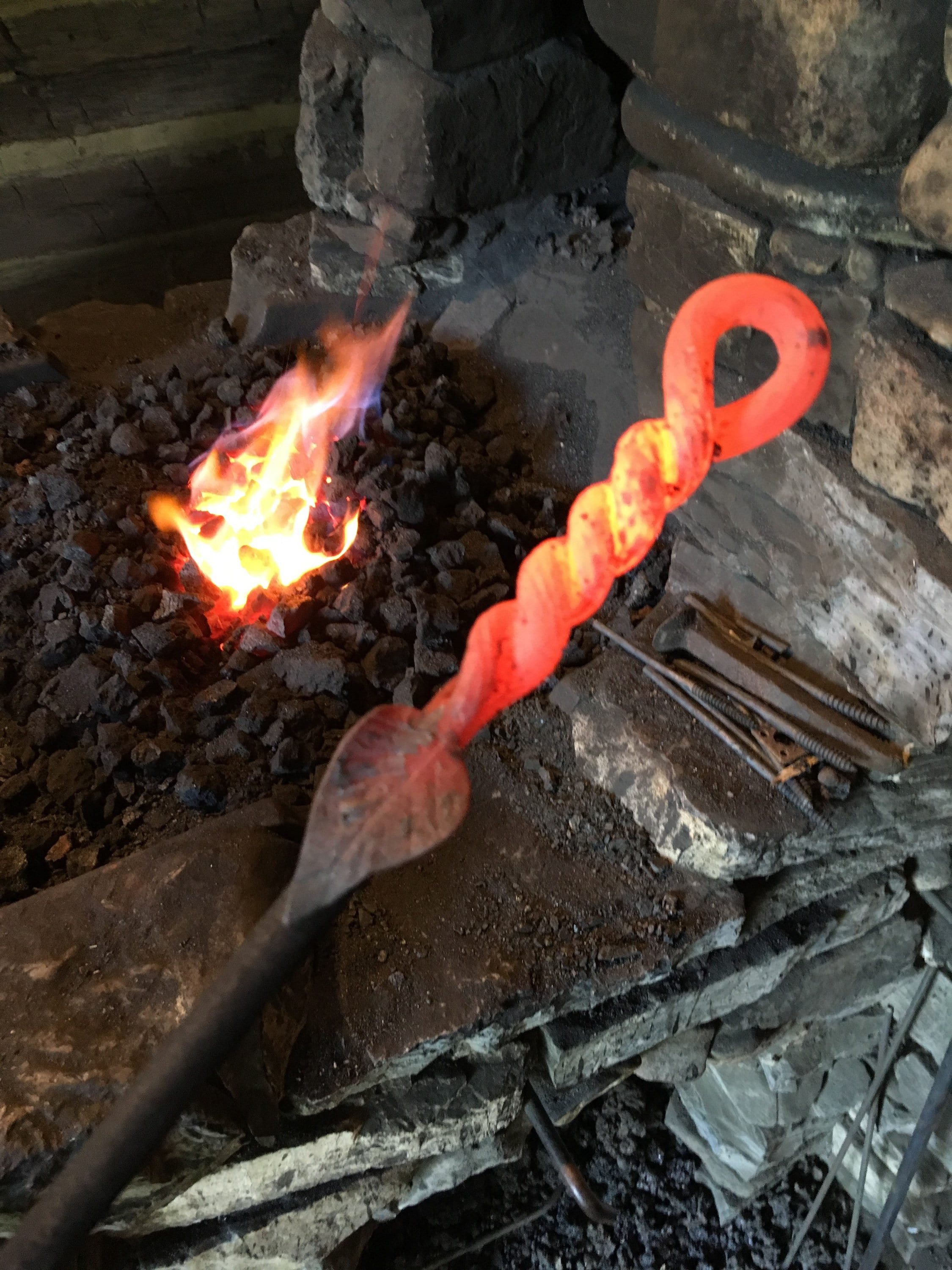 36” Fire Poker, Sturdy Fire Pit Tool, Fireplace, Camping, Blacksmith ...