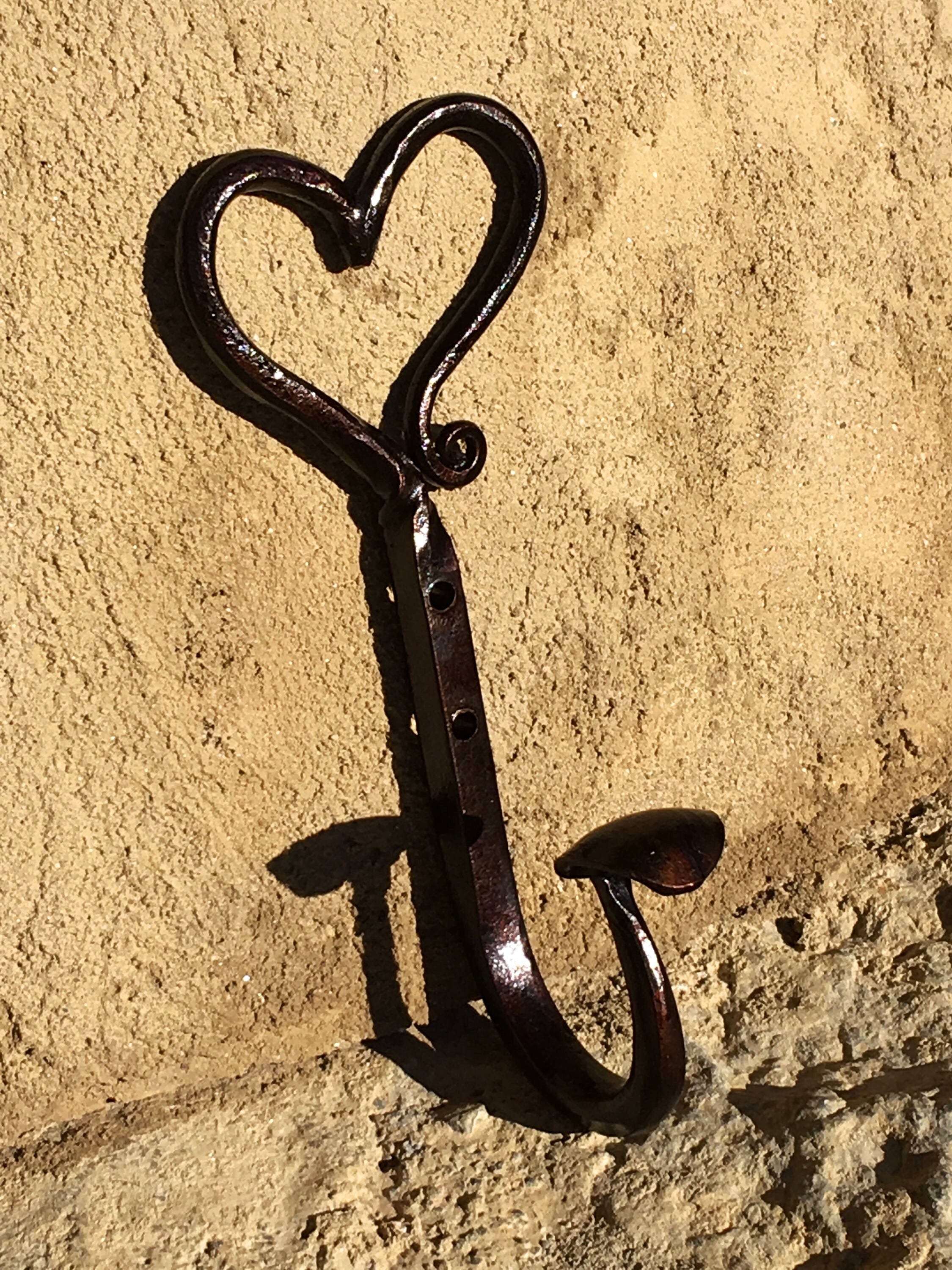 Iron Coat Hook With a Heart Finial - Etsy
