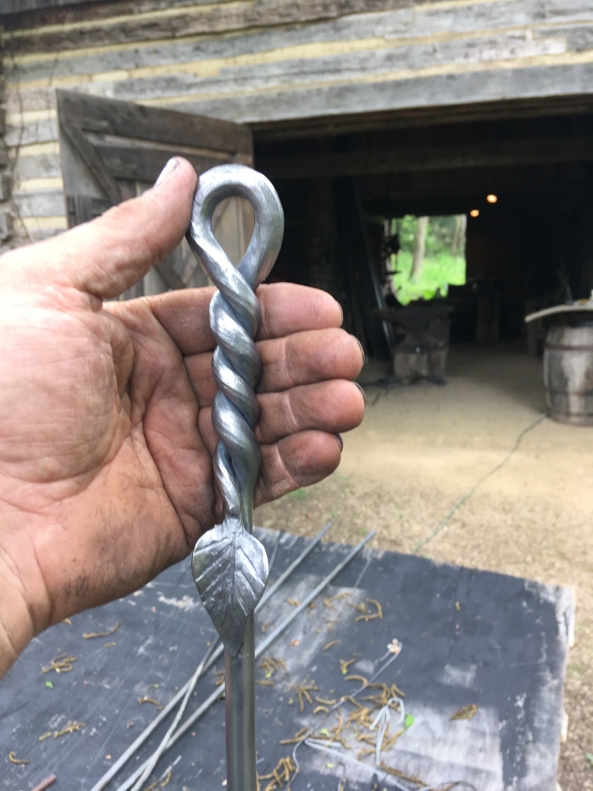 36” Fire Poker, Sturdy Fire Pit Tool, Fireplace, Camping, Blacksmith ...
