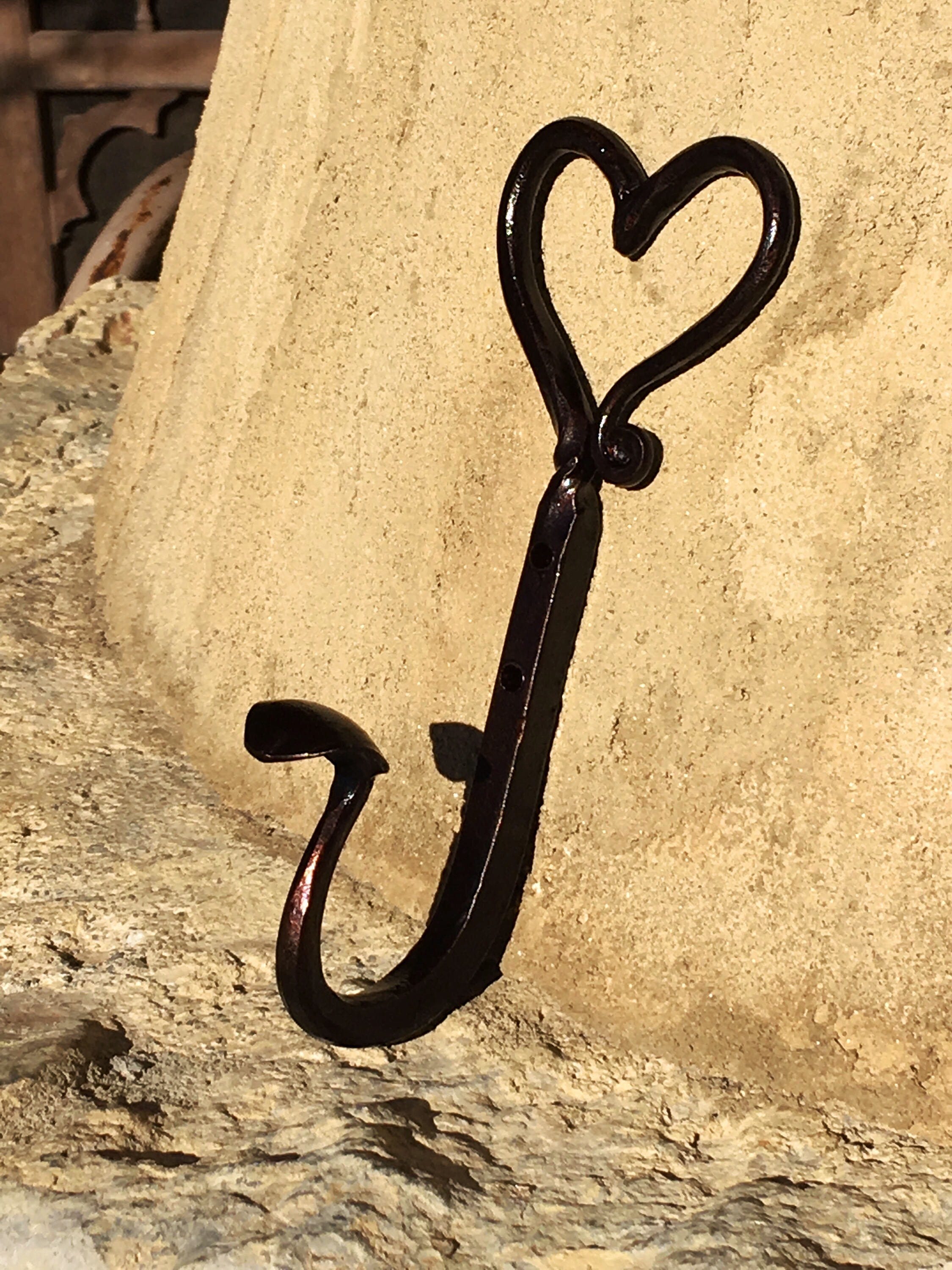 Iron Coat Hook With a Heart Finial - Etsy