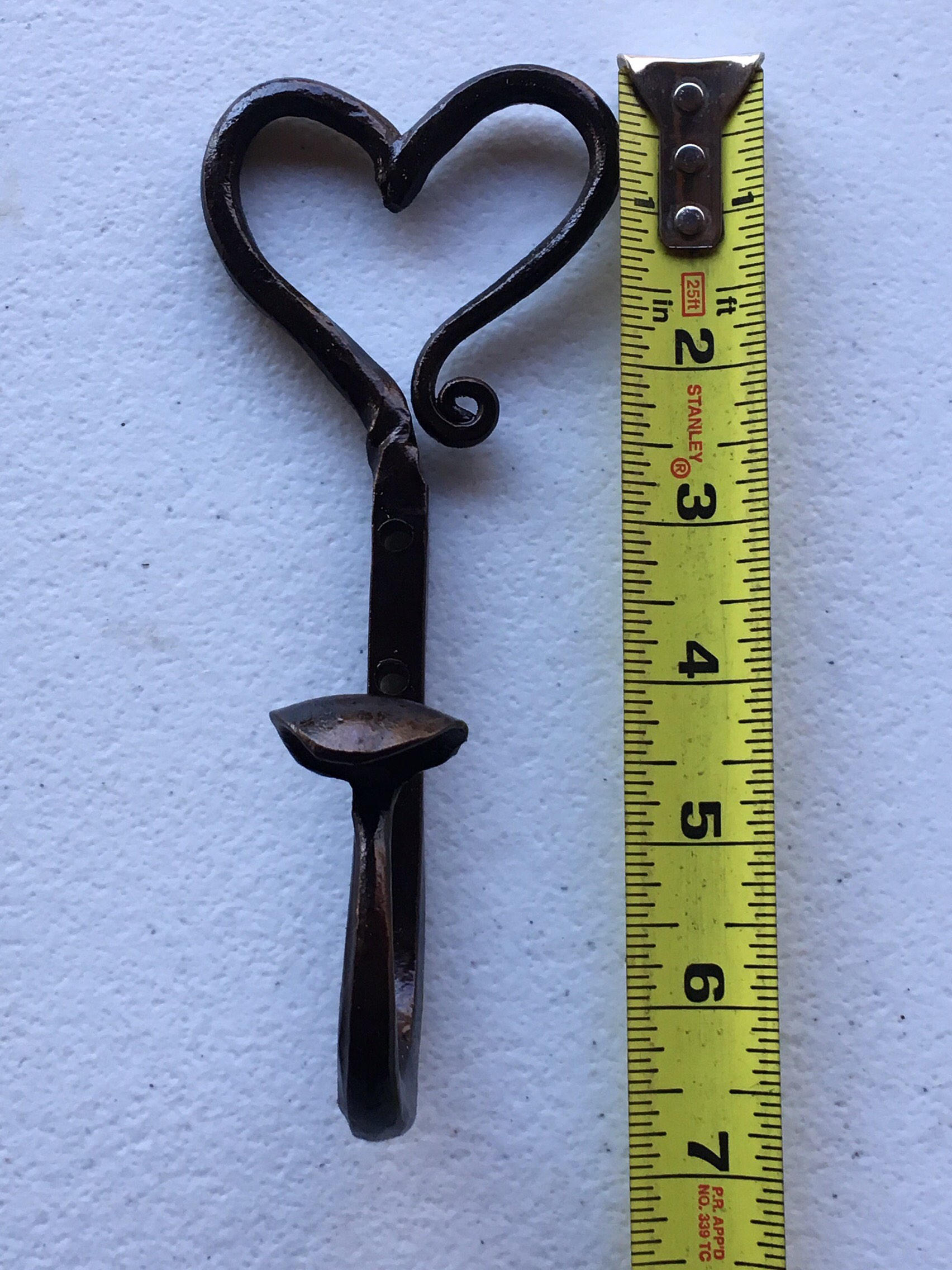 Iron Coat Hook With a Heart Finial - Etsy