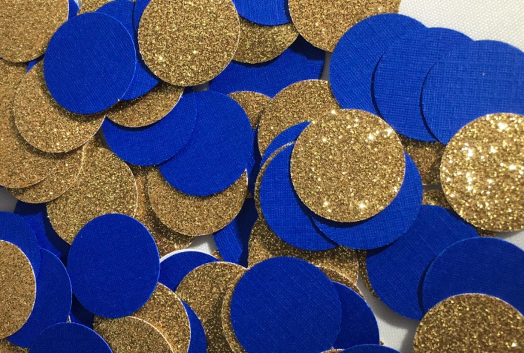 Royal Blue & Gold Confetti Glitter and Color Confetti 0.75 Inch Perfect ...