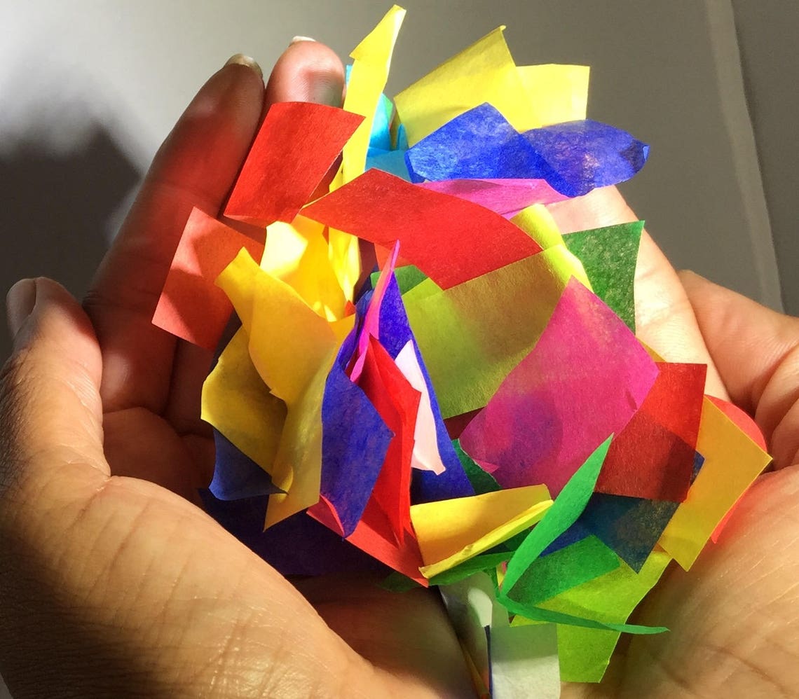 Multi Color Confetti Tissue Confetti rainbow Party Decor | Etsy