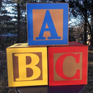 Large ABC Blocks , Birthday Blocks, Party Decorations Birthday Party ...