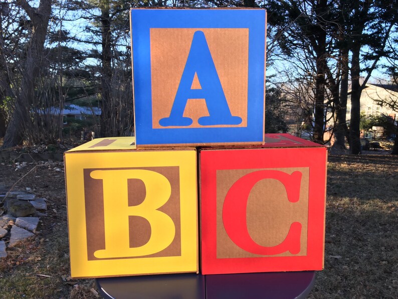 Large ABC Blocks Birthday Blocks Party Decorations Birthday | Etsy