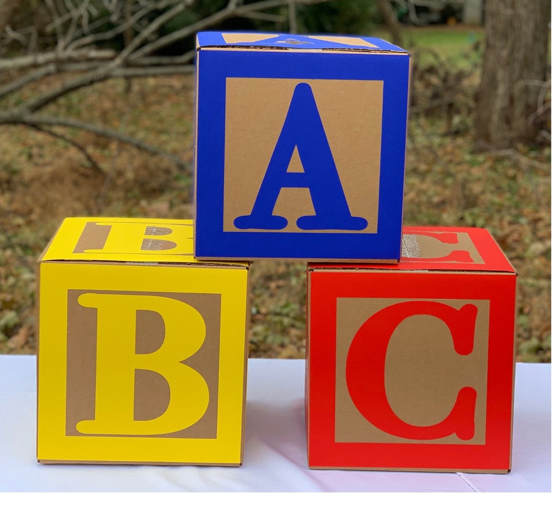 ABC Alphabet Blocks for Birthday Party or 123 Number Blocks for ...