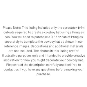 Pringles Cup Cowboy Hat Brim Cutouts - DIY Party Favor, Cardstock Hat ...
