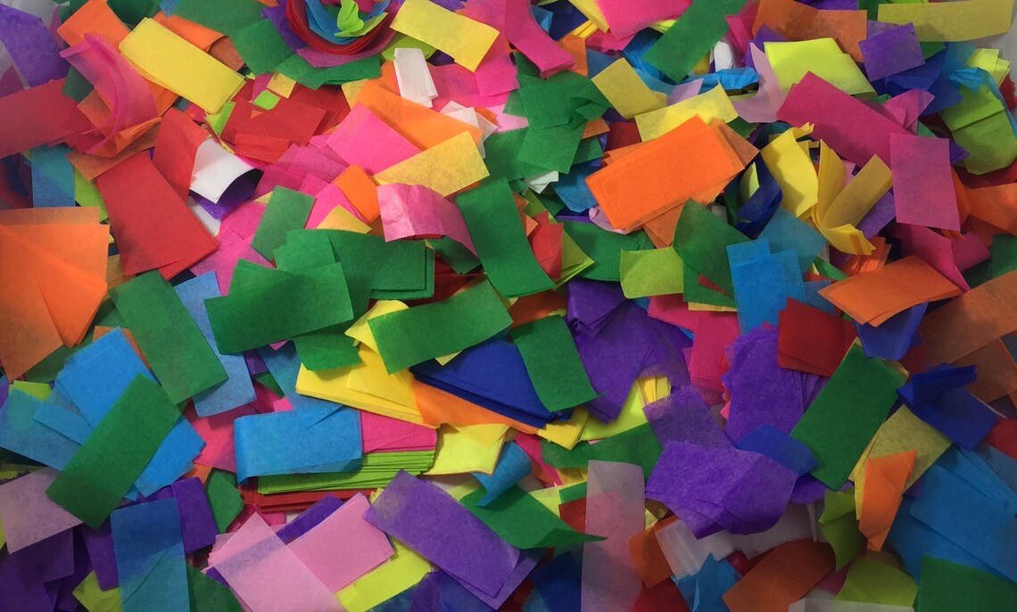 Multi Color Confetti Tissue Confetti rainbow Party Decor | Etsy