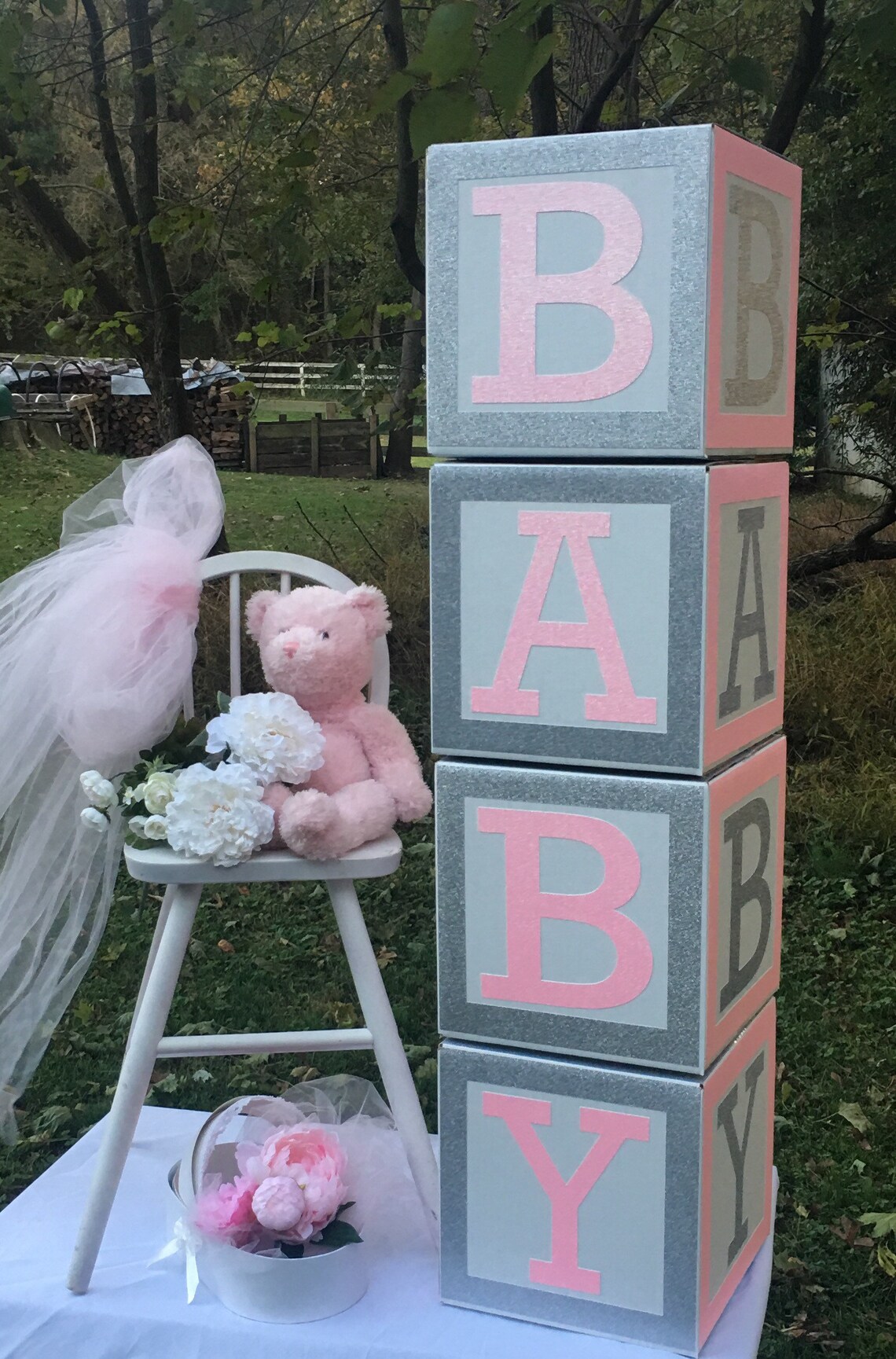 Letter Blocks for Baby Shower Large Blocks Custom Colors - Etsy