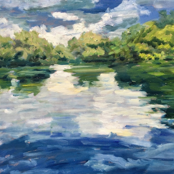 Lake Oil Painting - Etsy