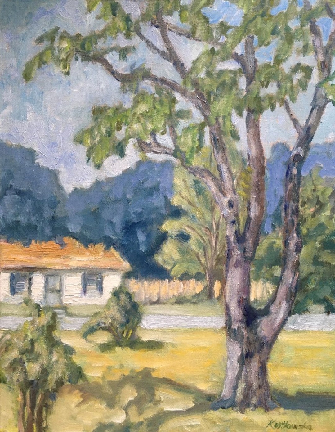 Tennessee Spring Landscape With Silver Maple Tree Original Oil Painting ...