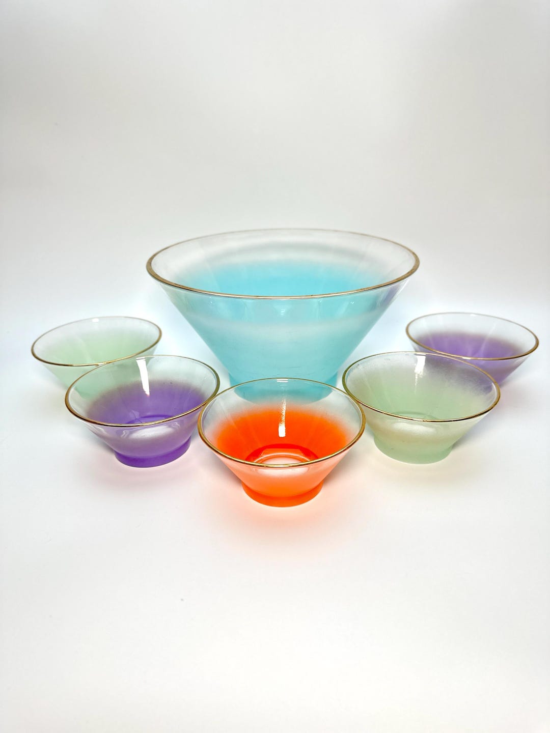 Blendo West Virginia Glass Mid Century Salad Set - Etsy