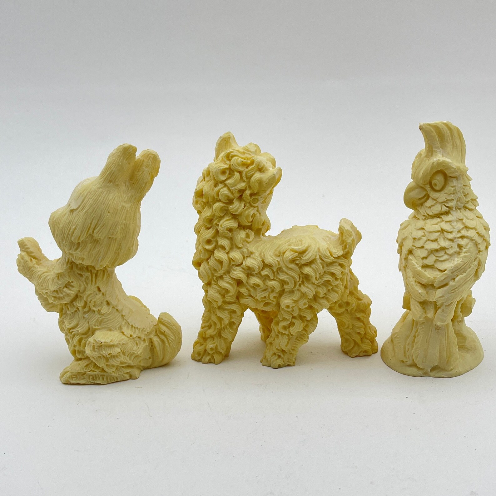 A Santini Resin Animal Figurines - Rabbit Lamb Cockatoo Made in Italy ...