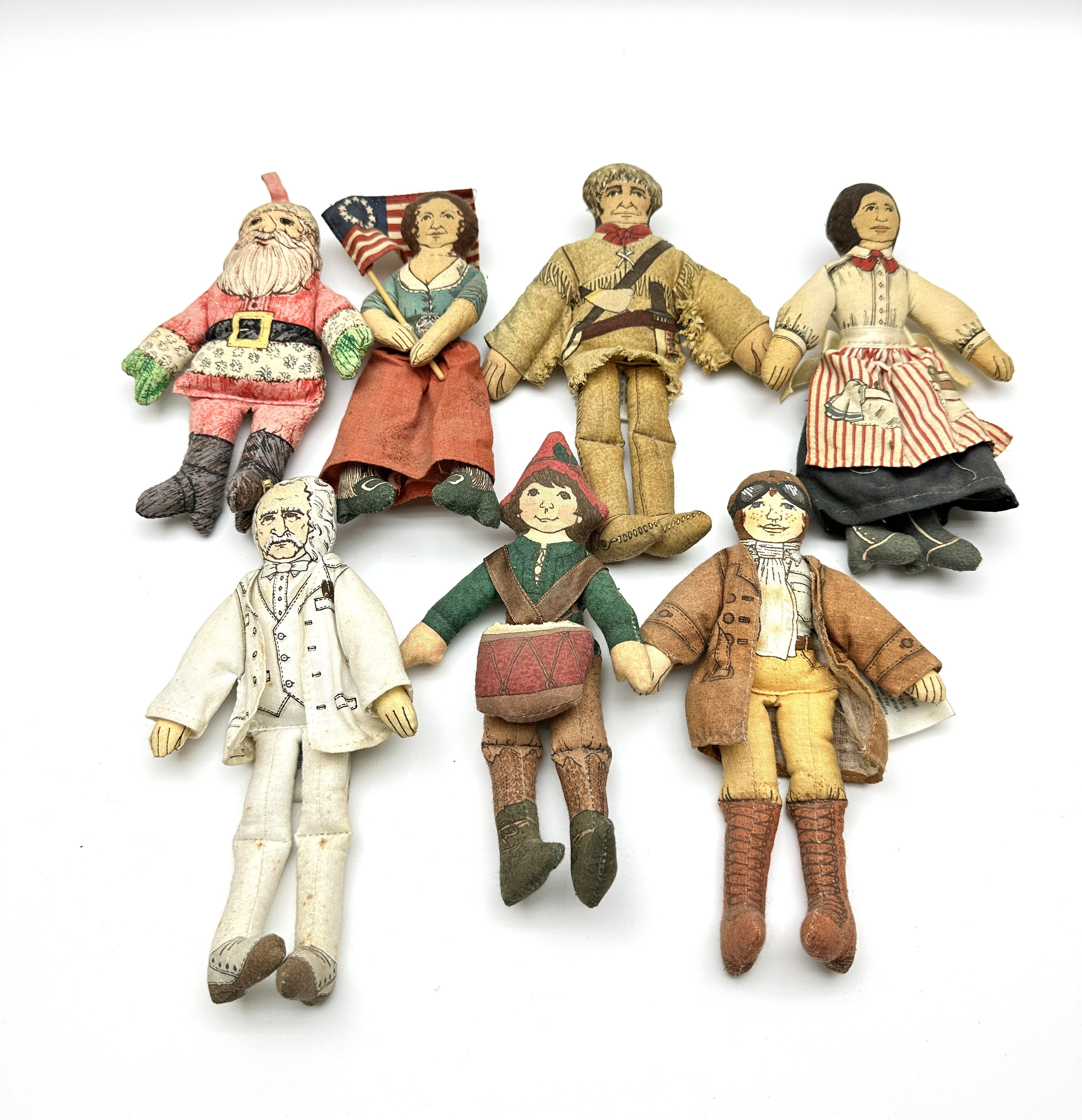Vintage Set of 7 Hallmark Cloth Dolls From Famous Americans Collections ...