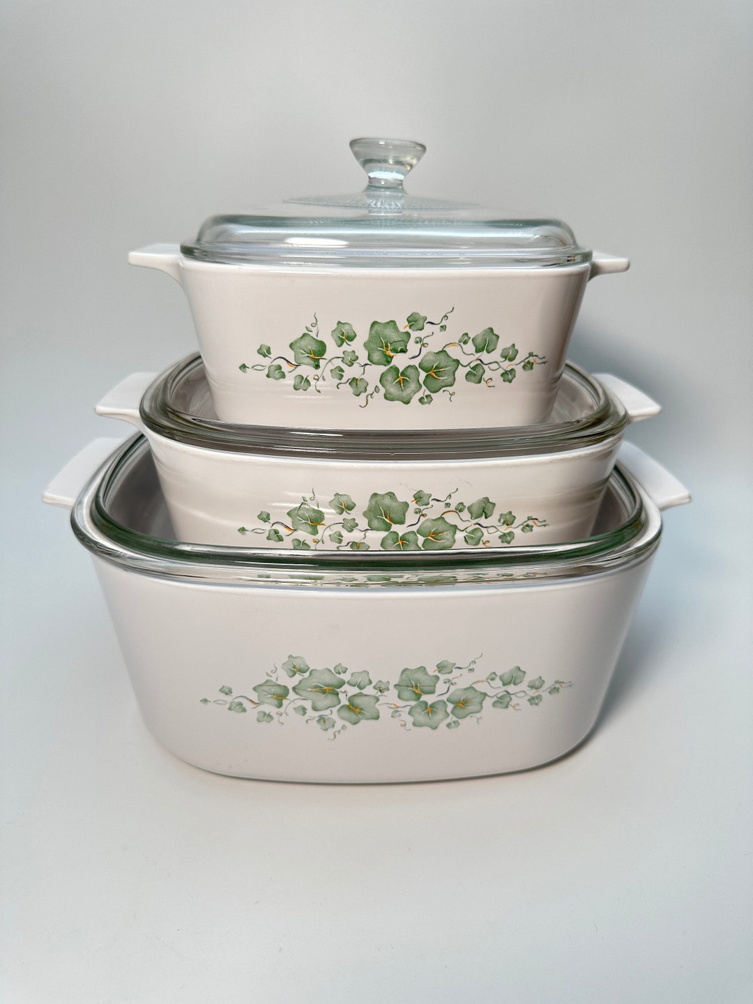 Corning Ware Callaway Ivy A 1.5L and A-2-B 2L and A-5-B 5L With Glass ...