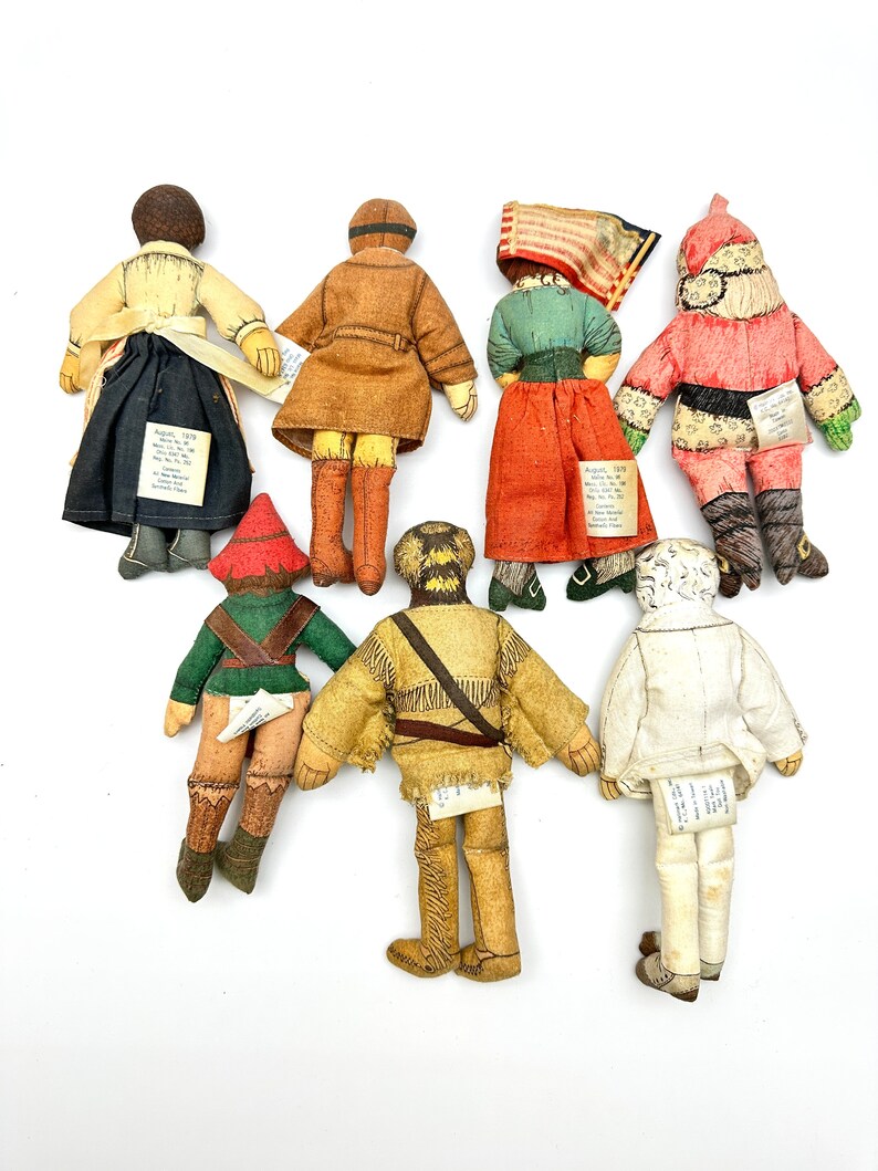 Vintage Set of 7 Hallmark Cloth Dolls From Famous Americans - Etsy