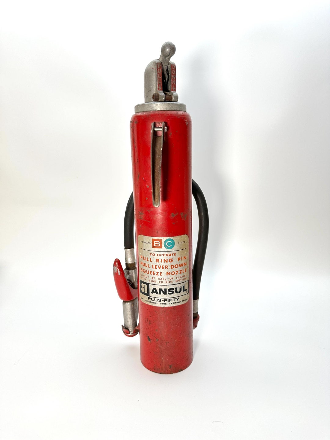 1960's Ansul Plus Fifty Class B C Dry Chemical Fire Extinguisher EMPTY ...