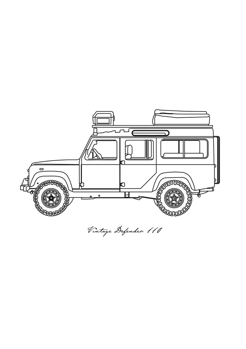Vintage Defender 110 Illustration - Etsy