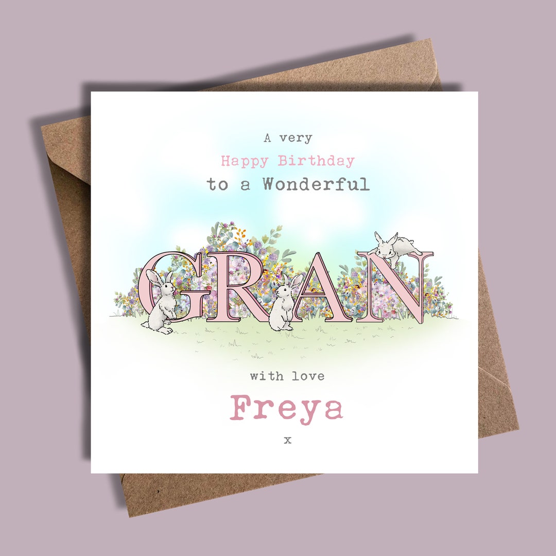 Gran Birthday Card, Gran Personalised Birthday Card, Personalised Card ...