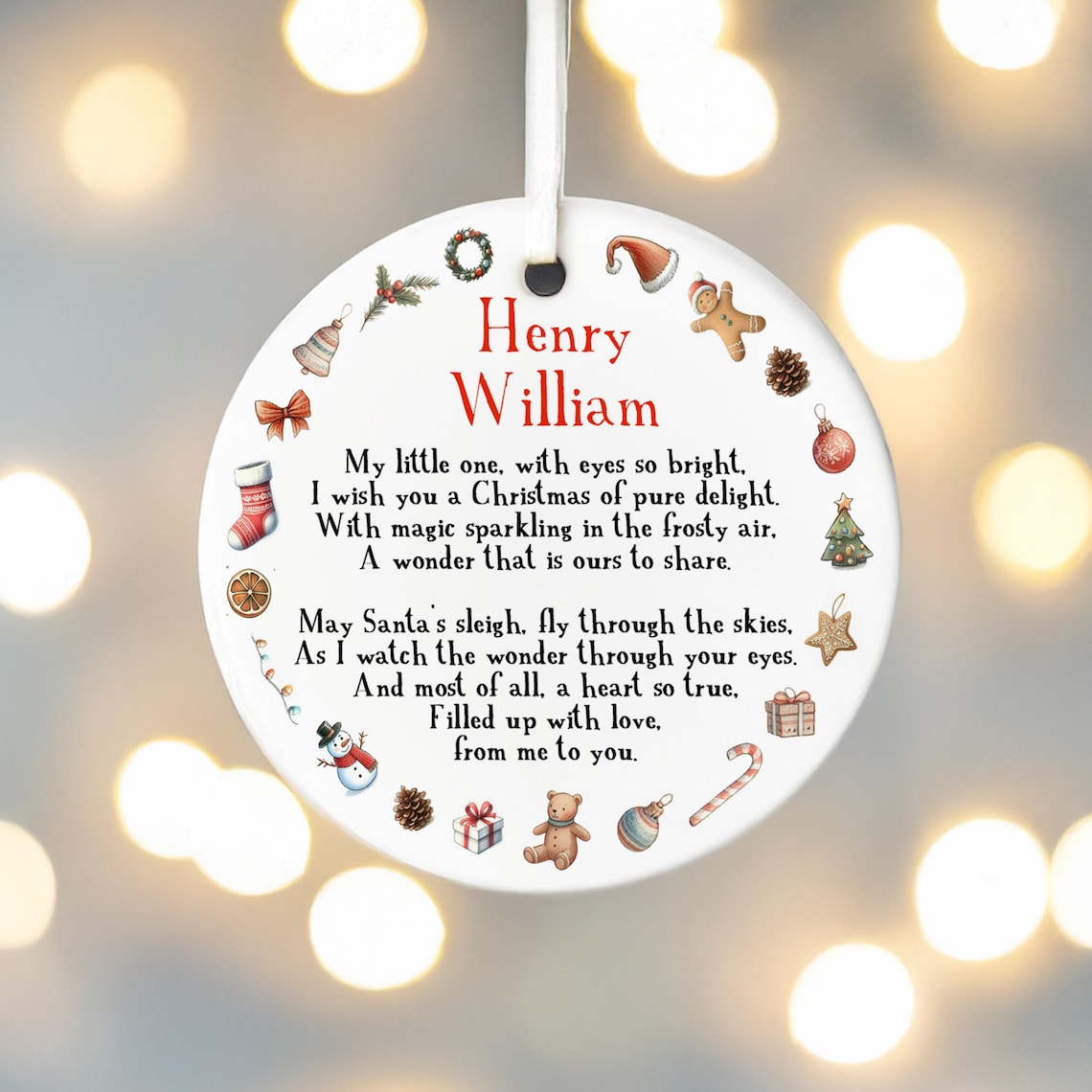 Personalised Baby's First Christmas Ornament: Christmas Poem Keepsake ...