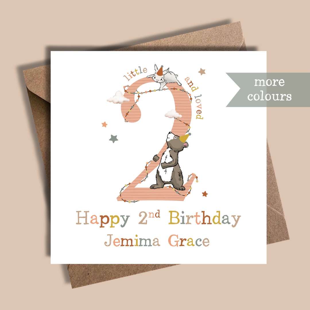 2nd Birthday Card / Second Birthday Card / Personalised / Girl / Boy ...