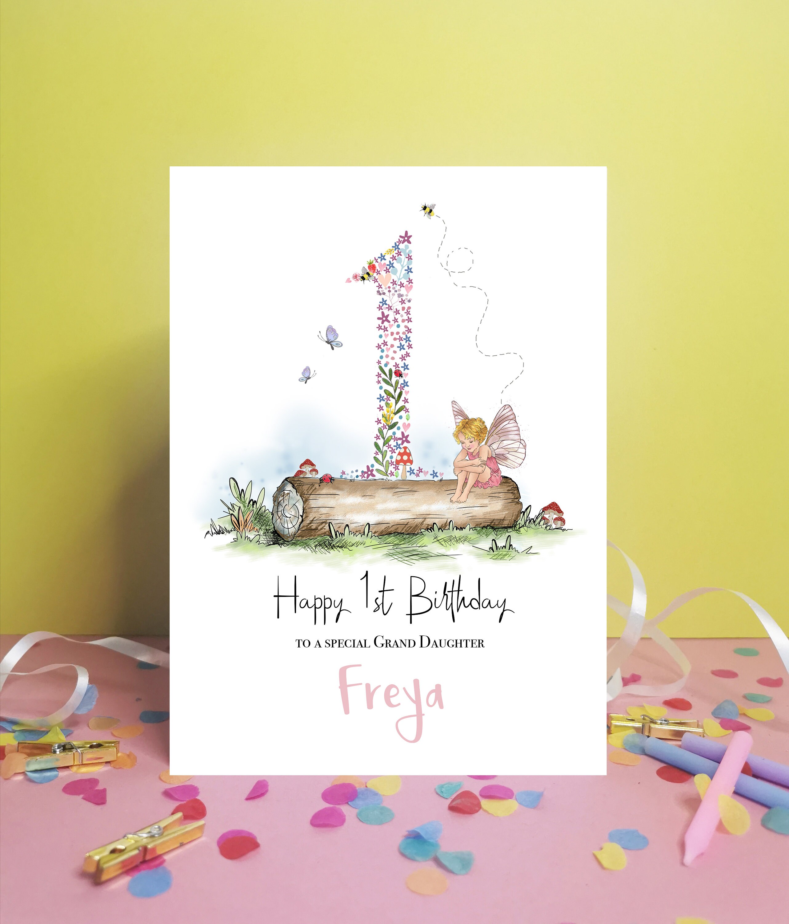1st Birthday Card / First Birthday Card / Personalised / Girl - Etsy