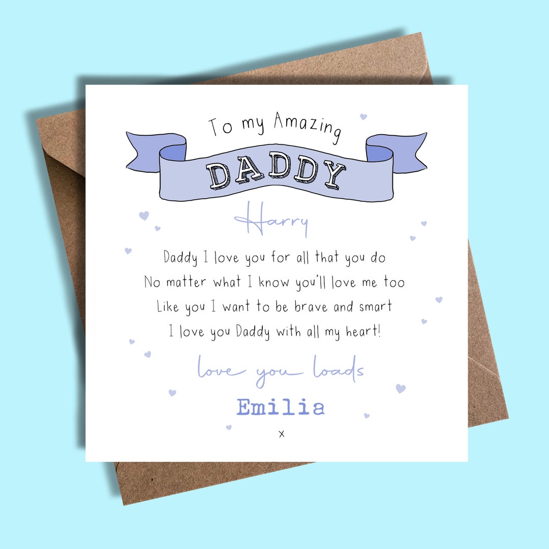 Daddy Card, Daddy Personalised Card, Amazing Daddy Card, Daddy Birthday ...