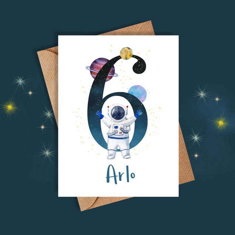 Astronaut Birthday Card - Etsy UK