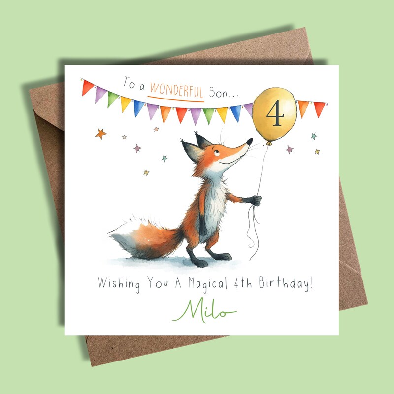 7 Fox Birthday Card - Etsy UK