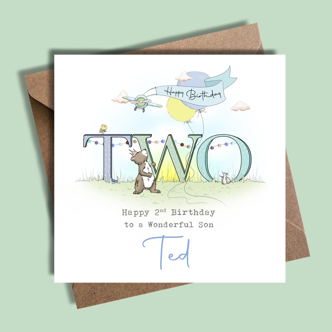 2nd Birthday Card / Second Birthday Card / Personalised / Boy ...